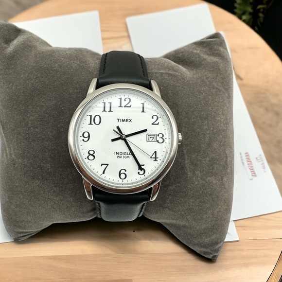 Timex | Accessories | Easy Reader 35mm Leather Strap Watch | Poshmark